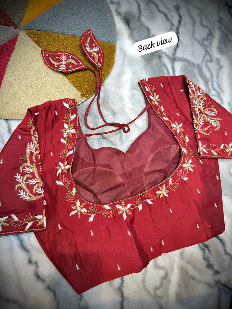 Elegant Handcrafted Silk Blouse | b35 - Bajrangi Blouses